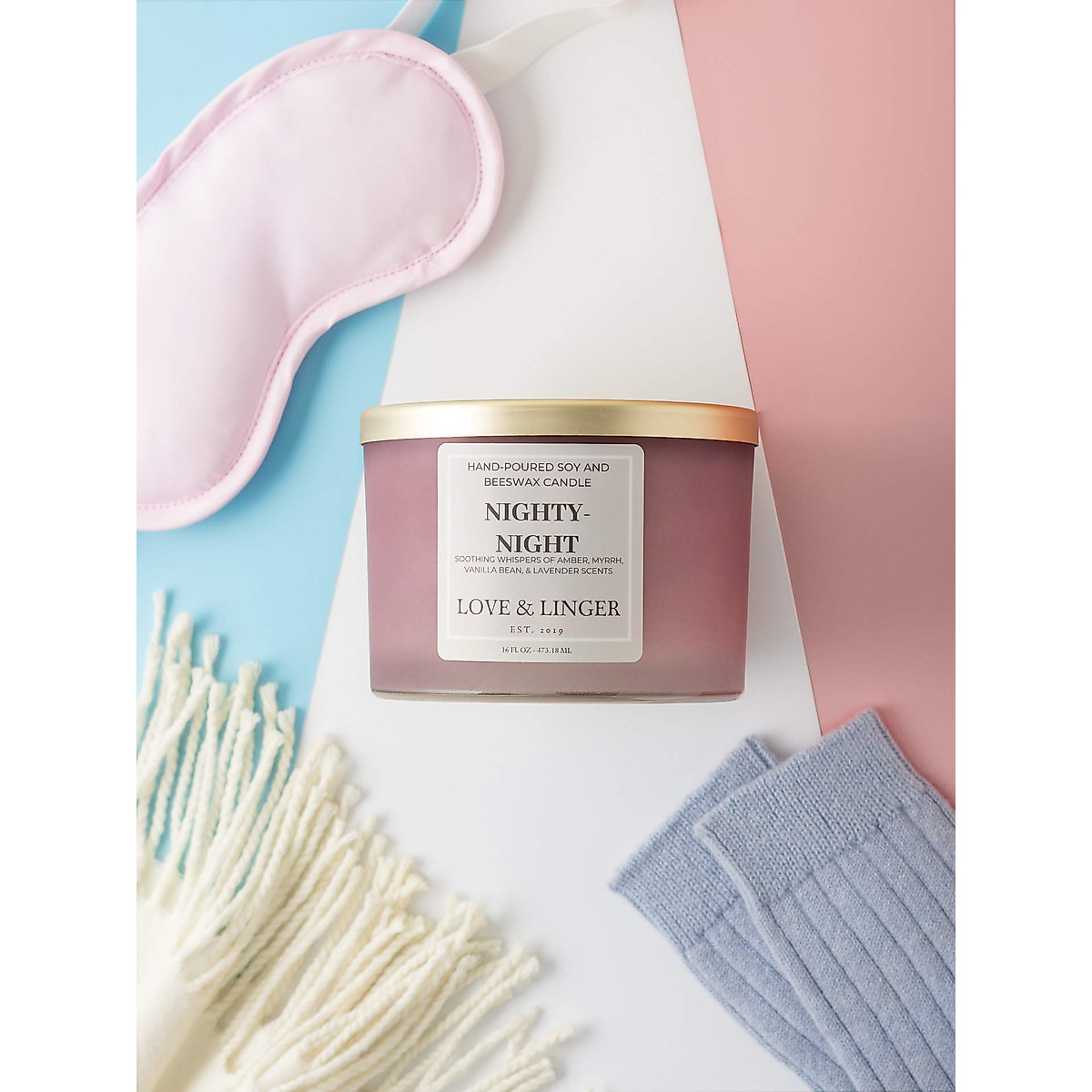 Lavender Candle | Sleep Candle | Aromatherapy Candle | Luxury Soy & Beeswax Candles for Home | 16 oz. Large Jar 3 Wick Candle | Calming Candles | Soothing Candle