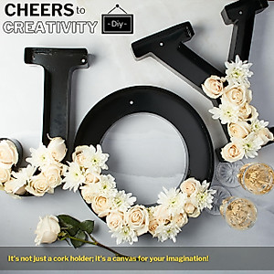 DECOMIL Wine Cork Holder (A-Z) (Letter R) | Decorative Wine Letters Cork Holder (R) | Wall Art Cork Holder Decor ®