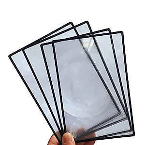4pcs Page Magnifier for Reading, 3X Magnifying Lens Sheet/Bookmark Flat Magnifier Lenses Lay on Page, Magnifying Fine Print, Flexible Lens, by HYMAOME