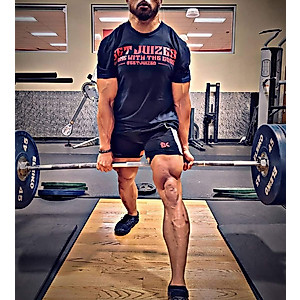 BROKIG Men's 5" Gym Bodybuilding Shorts Running Workout Lightweight Shorts Elastic Waistband with Pockets (Medium, Classic Black)