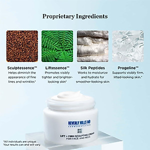 Beverly Hills MD Lift & Firm Sculpting Cream- Tighten & Tone Skin, Anti-Aging Lotion for Smooth, Moisturized Complexion- Lift and Smooth Face, Neck, Décolleté w/Silk Peptides, Fruity