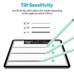 Stylus Pen for iPad with Tilt Sensor & Fast Charge, Cisteen Active Pencil with Palm Rejection Compatible with 2022-2018 Apple iPad Pro 11/12.9,iPad 10/9/8/7/6th Gen,iPad Air 5/4/3,iPad Mini 6/5