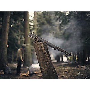 Barebones Japanese NATA Tool - Machete Perfect for Chopping, Splitting & Cutting - Stainless Steel Hunting Machete - Hardwood Walnut Handle - Stainless Steel Blade (Updated Version)