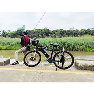 Bike Fishing Rod Holder，Bike Fishing Rod Rack and Carrier,Easy Mounts Two Rod to Your Bicycle,for Bicycle Fishing (Black)