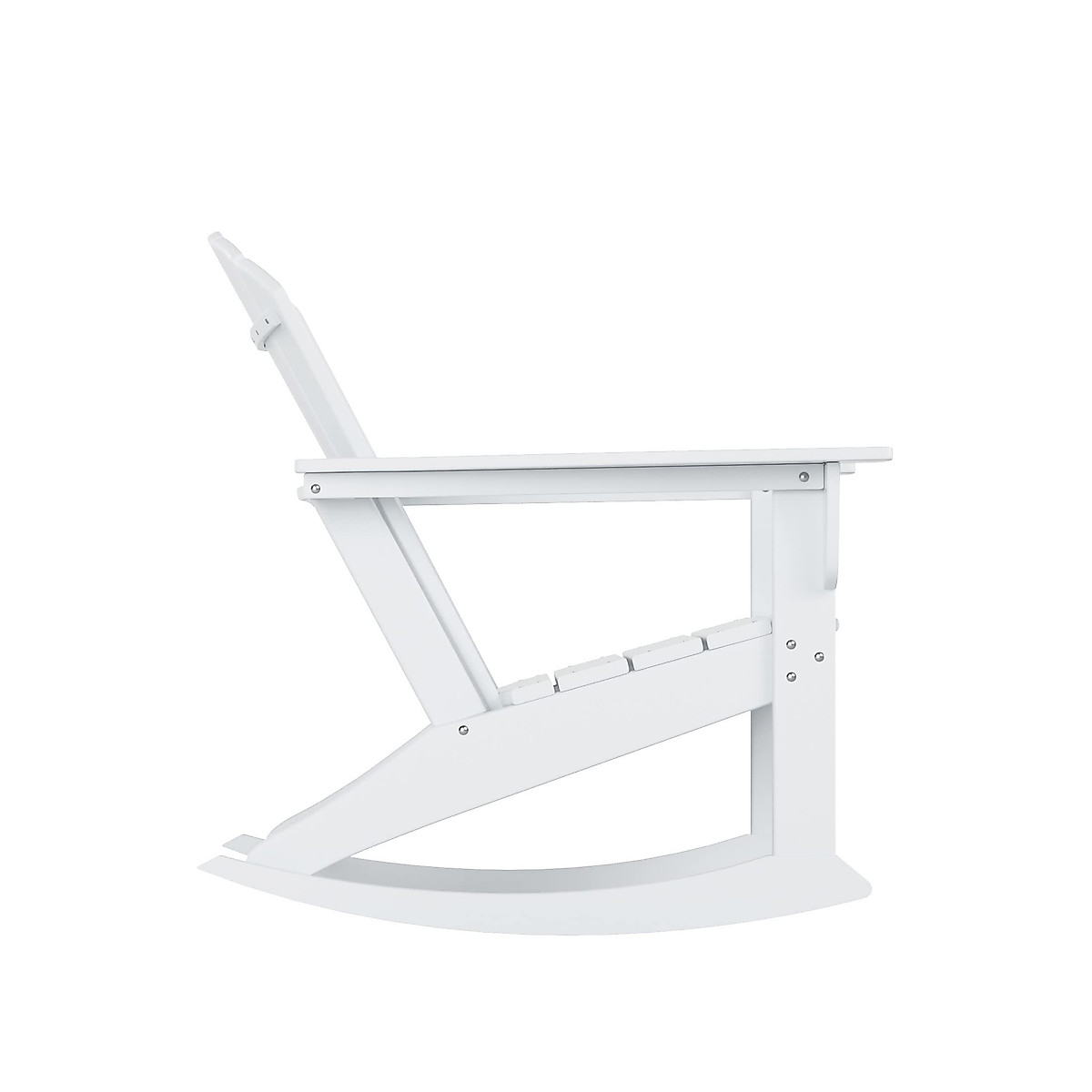 Costaelm Outdoor Adirondack Chair, All Weather Resistant Lawn Chairs Balcony Chair and Fire Pit Chairs, Deck Chairs Outdoor Porch Rocking Chair High Back HDPE Poly Lumber, White