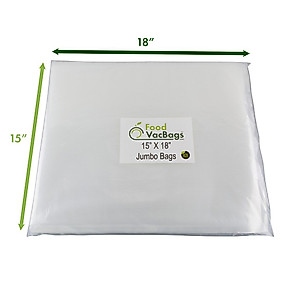 15-inch by 18-inch FoodVacBags Commercial Vacuum Sealer Bags, Industrial Size Storage for Food, Clothing, Documents (600)