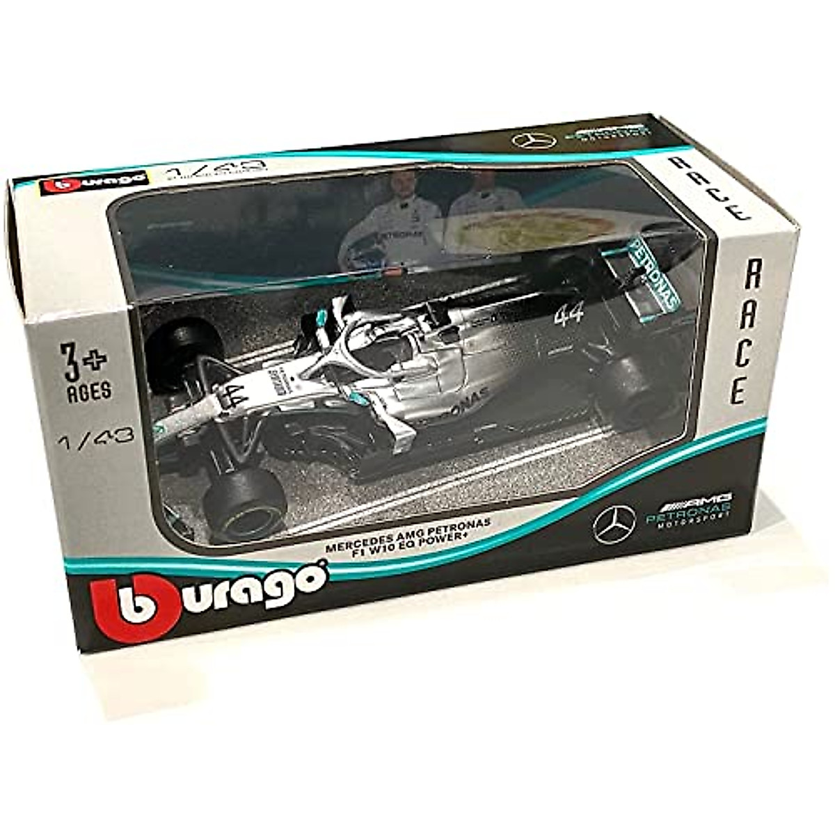 Bburago Mercedes AMG Petronas F1 W07 Hybrid Lewis Hamilton #44 Diecast Car 1:43