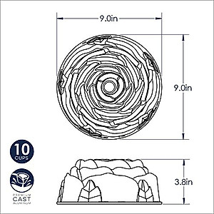 Nordic Ware Rose Bundt, 10 Cup, Toffee