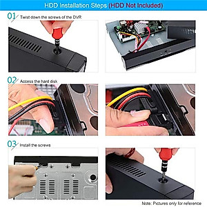 4CH 1080P Network Video Recorder DVR Security Camera Sets AHD CCTV Home Security Camera Digital Video Recorder +4 x Cameras +4 x BNC Cables（NO HDD）
