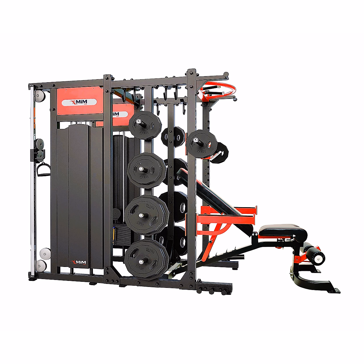 MiM USA Commercial All-in-One Gym Machine 440 Lb Weight Stack Bench and Attachment