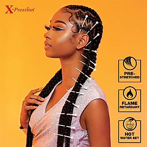 Sensationnal Braids XPRESSION 3X Pre-Stretched Braid 58 inches (5-pack, 1B)