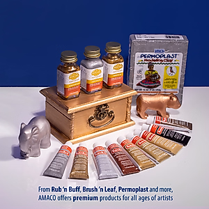 AMACO Rub n Buff Wax Metallic Finish - Rub n Buff Spanish Copper 15ml Tube - Versatile Gilding Wax for Finishing Furniture Antiquing and Restoration - Rub and Buff Colors Single Tube