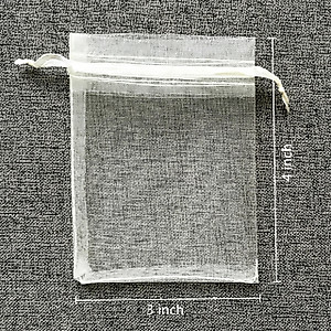 ATCG 100pcs 3x4 Inches Drawstring Organza Pouches Wedding Party Jewelry Favor Gift Candy Bags (Black)