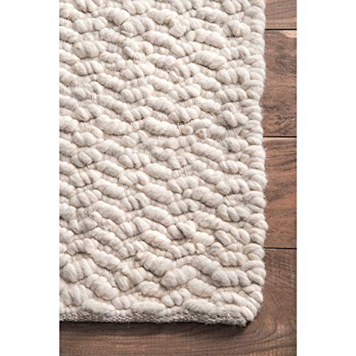 nuLOOM Glendora Hand Woven Chevron Area Rug, 5' x 8', Ivory