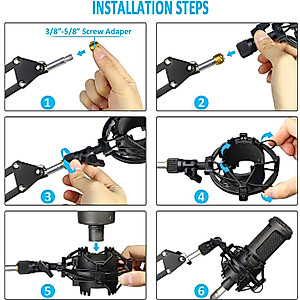SUNMON AT2020 Shock Mount with Windscreen, Shock Mount Stand with Foam Pop Filter for Audio Technica AT2020 AT2035 AT4040 AT2020USB ATR2500x Condenser Micphone