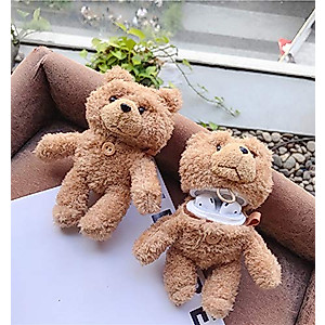 Joyleop Plush Bear Case for Airpods 1/2, Stuffed Animal Soft Fluffy Furry Fur Fuzzy Cute Cartoon Fun Funny 3D Design Kids Girls Boys Cover, Kawaii Cool Character Unique Air pods Cases for Airpod 1&2