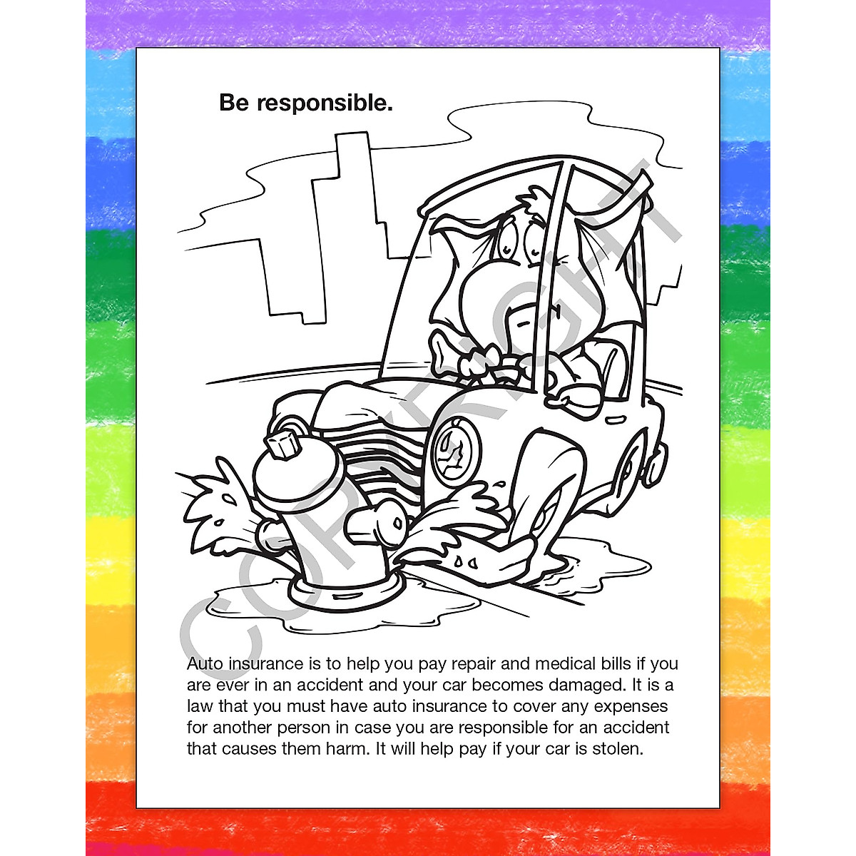 ZOCO - We All Need Insurance - Kids Coloring Books (25 Bulk Pack, with Crayons) - Insurance Agent, Financial Planner Supplies - Educational Games, Puzzles, Activities