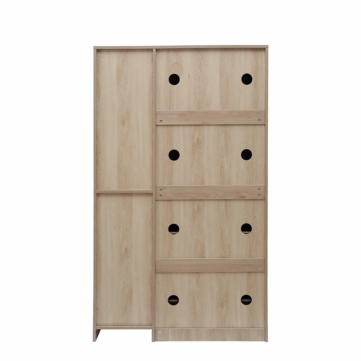 Shoe Cabinet for Entryway,Rattan Shoe Cabinet with Mirror and 4 Flip Down Drawers,Narrow Shoe Cabinet with Natural Rattan Doors and 4 Storage Shelves,Freestanding Shoe Organizer for 24 Pairs of Shoes