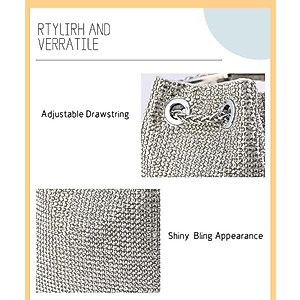 Chlemeter Women's Crystals Evening Bag, Bling Rhinestone Clutch Purses for Wedding Prom Party Club Crossbody Bags,Rhinestone purse,Evening bag,Bling purse