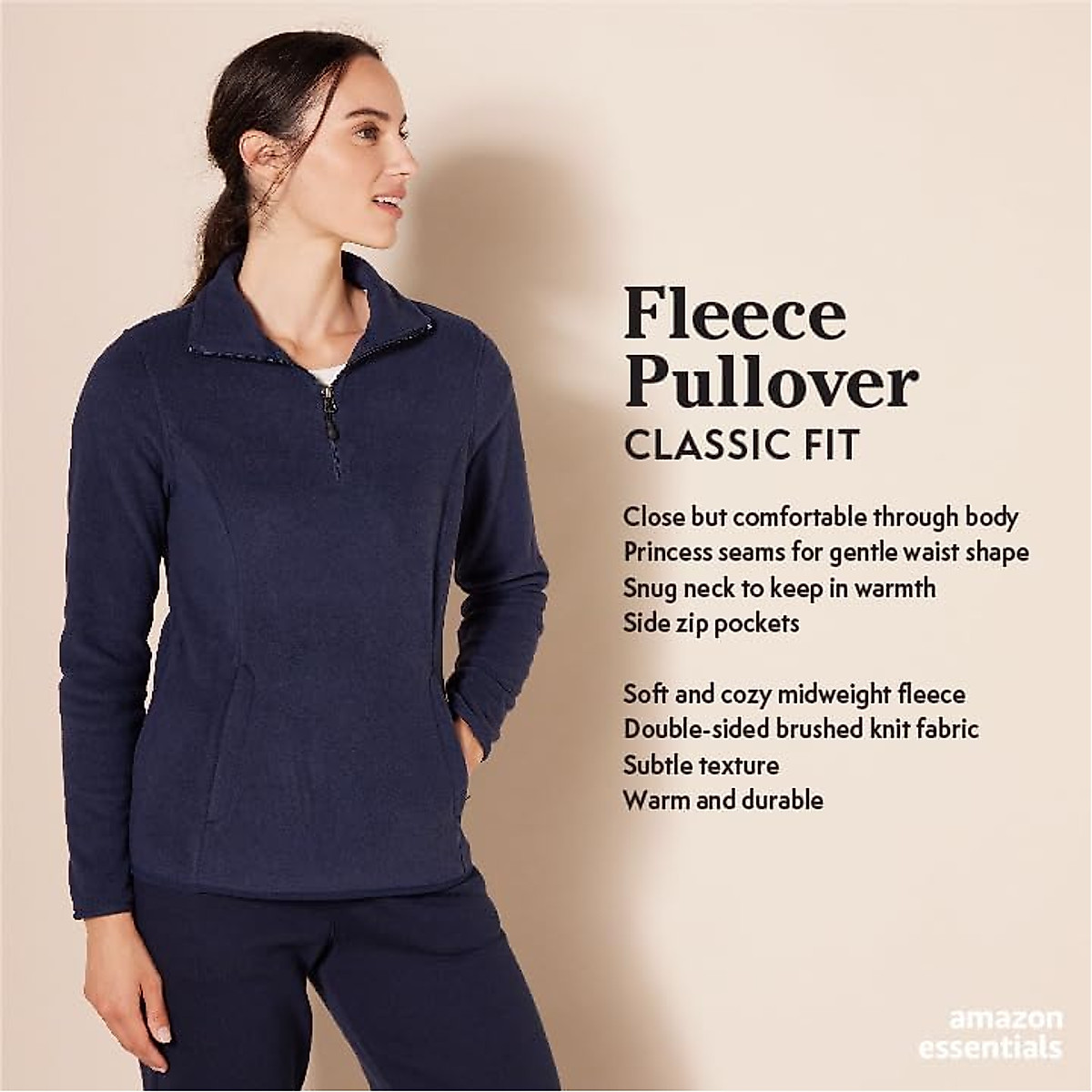 Amazon Essentials Women's Classic-Fit Long-Sleeve Quarter-Zip Polar Fleece Pullover Jacket - Discontinued Colors, Coral Pink, X-Large