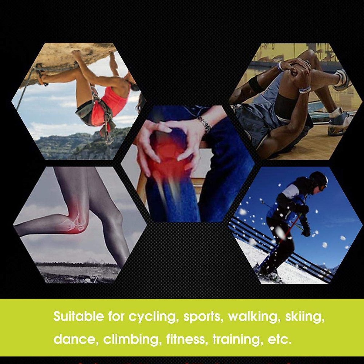 Sports Knee Pads, Outdoor Sports Nylon Knitted Knee Pads Breathable Knee Pads for Training Running Riding Basketball