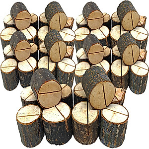 Zanzpc Wedding Place Wooden Card Holders Table Number Stands for Home Party Decorations. Pack of 50
