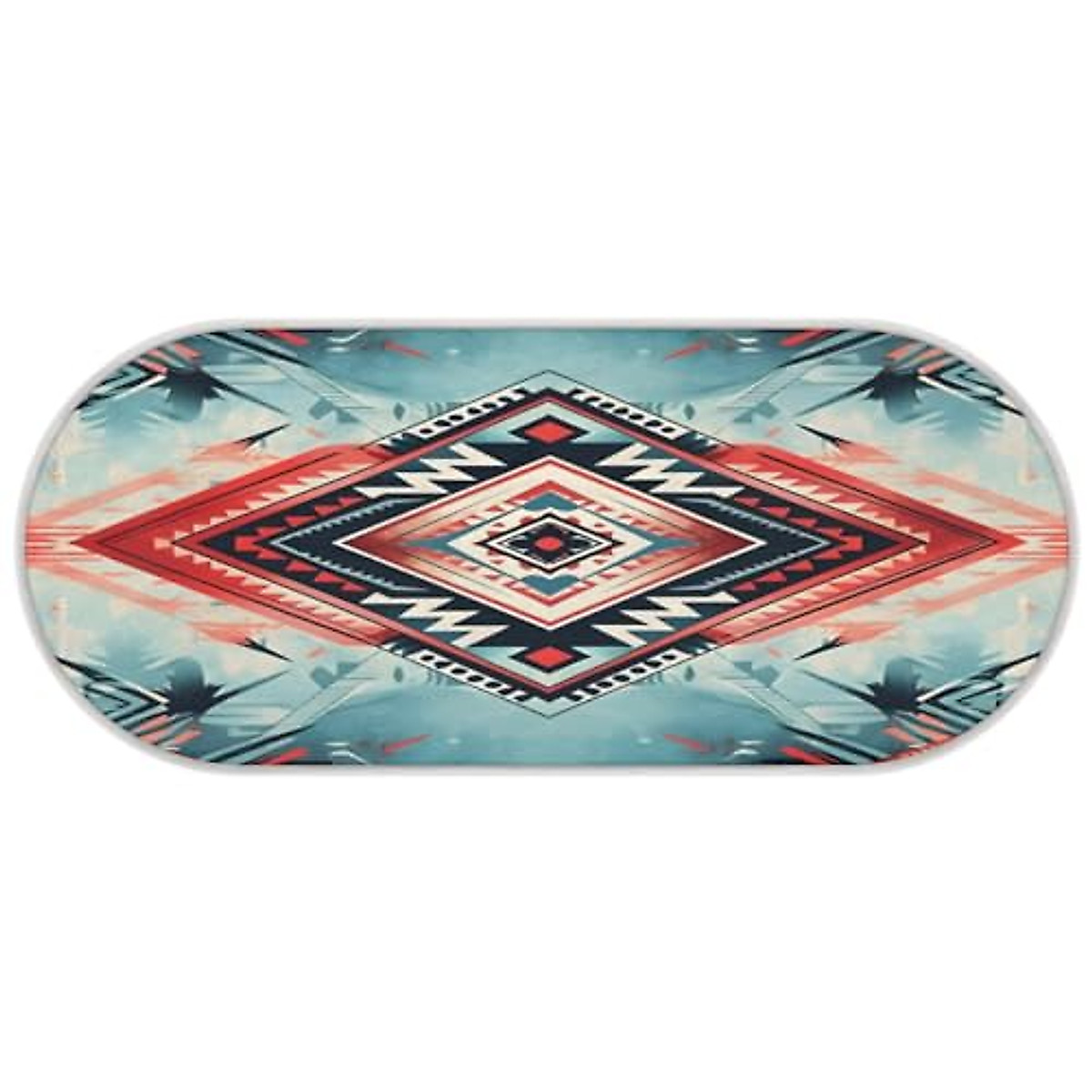 Tavisto Tribal Rectangle Fluffy Oval Shaggy Rugs for Bedroom Aesthetic Plush Floor Mat - Soft and Absorbent - Ideal for Living Room,Home Decor, and Playrooms