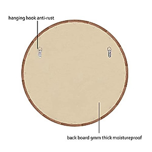 SIERSOE Round Wood Mirror 30 Inch, Large Wall Framed Bathroom Mirror for Vanity Farmhouse Rustic Mirror