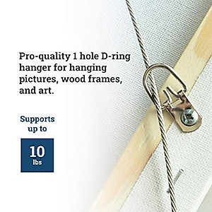 D Ring Picture Hangers with Screws - 100 Pack - Bulk D Rings - Pro Quality d-Rings - Picture Hang Solutions