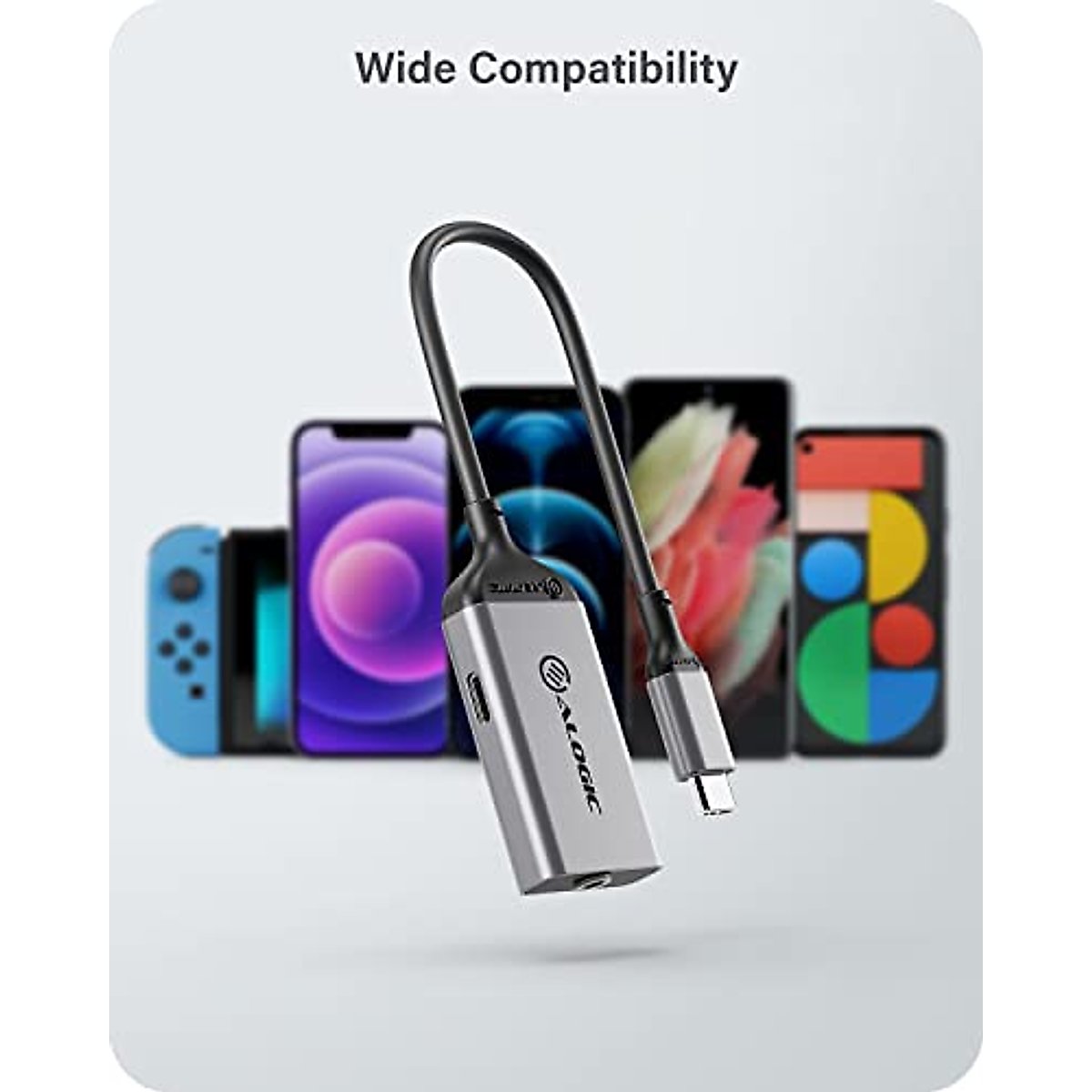 ALOGIC 2-in-1 USB-C Audio and Charging Adapter,USB-C to 3.5mm Audio Jack & USB-C Charging Port,PD Fast Charging,Ultra-Built Quality,Compatible with USB-C iPad/Tablets, Smartphones, laptops and More.