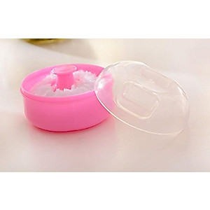 ericotry 2 Pcs Baby After-Bath Powder Puff Sponge Box Kit Dispensor DIY Make up Cosmetic Loose Powder Jar Container Case (Pink)