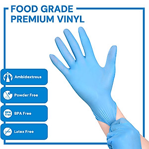 EDI Disposable Vinyl Gloves Large, 100 pcs (Blue)