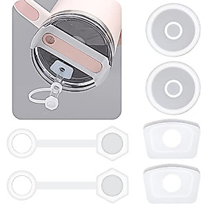 6pcs Spill Proof Stopper Silicone,Stanley Cup Spill Proof Stoppers 30oz 40oz Tumbler 2.0 with 2 Straw Cover Sets,2 Round Leak Stoppers and 2 Square Spill Stoppers,Anti-dust Stanley Cup Accessories