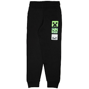 Minecraft Boys 2 Piece Fleece Pants Sets, Pullover Hoodie and Jogger Set for Boys (Black, Size 5/6)