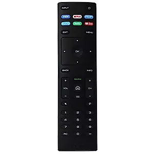 Vizio OEM Remote Control with Vudu/Netflix/Prime Video Hotkeys - Black (XRT136) (Renewed)