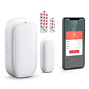 Door Alarms for Home Security, Real-time Wireless Door Sensor, Personal Security Window and Door Alarm, WiFi Door Open Contact Sensors for Kids Safety, Works with TUYA App, Easy to Install, 1 Pack