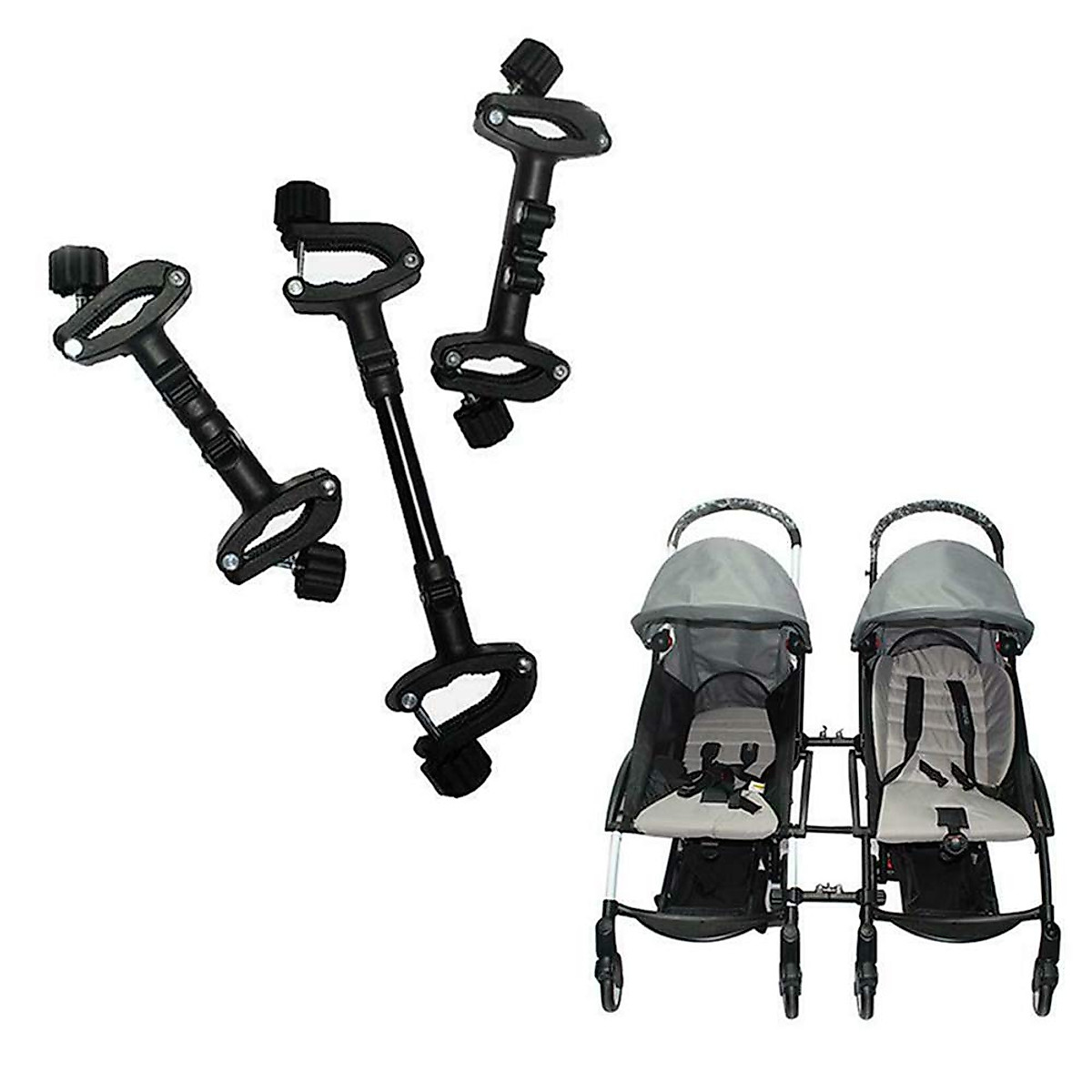 Pushchair Connectors - 3pcs Coupler Bush Portable Safety Pram Twins Stroller Connector Universal Linker