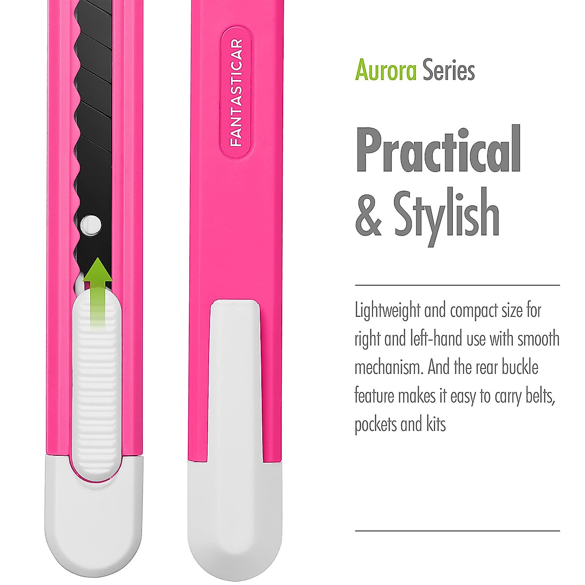 FantastiCAR 24-Pack Colorful Lightweight Box Cutter Retractable Snap-Off Utility Knife Set