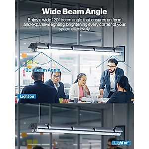 Sunco 50 Pack T8 LED Tubes 4FT Replacement for Fluorescent Bypass Ballast or Plug and Play 20W 2400 LM 5000K Daylight Ballast Compatible Single Ended or Double Ended Hybrid Type A+B Frosted Lens ETL