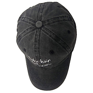 OASCUVER Lake Hair Don't Care Hat, Distressed Cotton Adjustable Lake Life Baseball Cap for Men Women