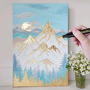 Artugn 6Pcs Oil-based Chrome Mirror Markers - Silver & Gold Permanent Metallic Markers for Model Painting, DIY Projects - Waterproof, Reflective Gloss Pens