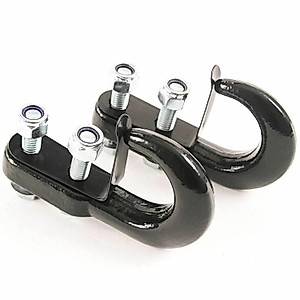 NOOTO 2 Pack RED588091 Universal Recovery Tow Hooks fit for Jeep Dodge Chevy GMC fits Pickup Truck