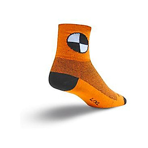 SockGuy Men's Crash Test Dummy Socks, Orange, Sock Size:10-13/Shoe Size: 6-12
