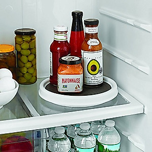 Copco Non-Skid Pantry Cabinet, 9-Inch, White/Gray & Non-Skid 3-Tier Spice Pantry Kitchen Cabinet Organizer, 10-Inch, White/Gray