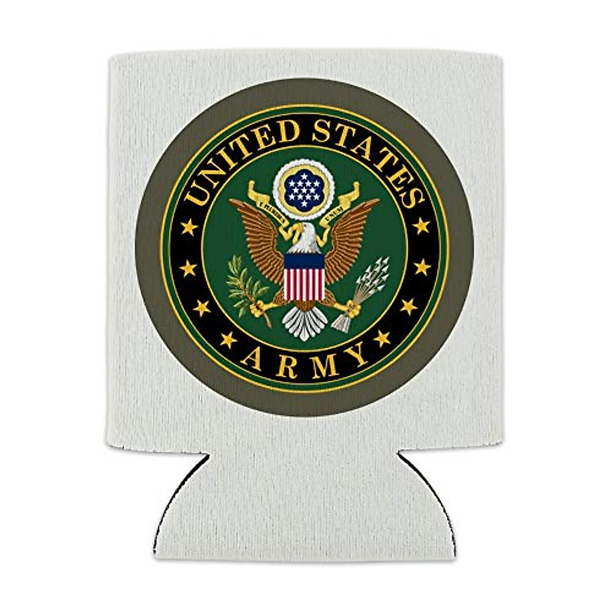 U.S. Army United States Army Eagle Logo Can Cooler - Drink Sleeve Hugger Collapsible Insulator - Beverage Insulated Holder
