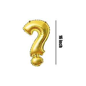 HORUIUS Symbol Question Mark Balloons Gold Question Mark Shaped Foil Mylar Balloons for Baby Shower Gender Reveal Party Supplies Decorations 16 inch 10 PCS