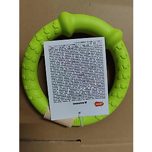 LaRoo Dog Flying Ring Toys, Floating Flying Disc ABS Durable Interactive Chew Toys for Training Outdoor Playing Puppy Medium Large Dogs (Small Green/18cm)