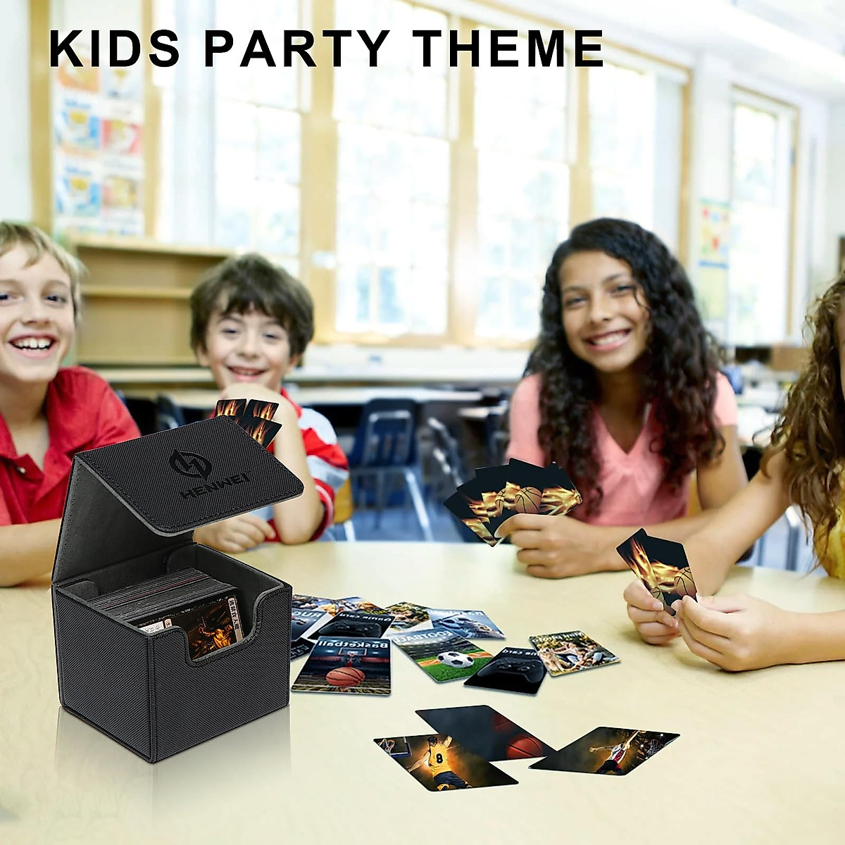 MTG Deck Box for Card,Card Storage Box Fits 100+ Single Sleeved Cards, PU Leather with Strong Magnet Function Card Deck Case Compatible with Collectible Trading Cards, Magic Commander TCG Card