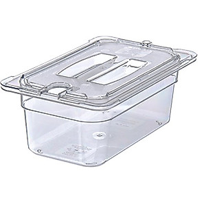 Carlisle FoodService Products Plastic Food Pan 1/4 Size 4 Inches Deep Clear