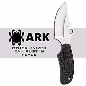 Spyderco Ark Salt Fixed Blade Knife with 2.56" H-1 Corrosion-Resistant Steel Blade and Premium Injection-Molded Polymer Sheath - PlainEdge - FB35PBK